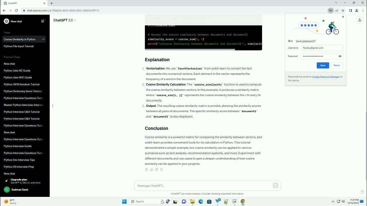 how to use cosine similarity in python - YouTube