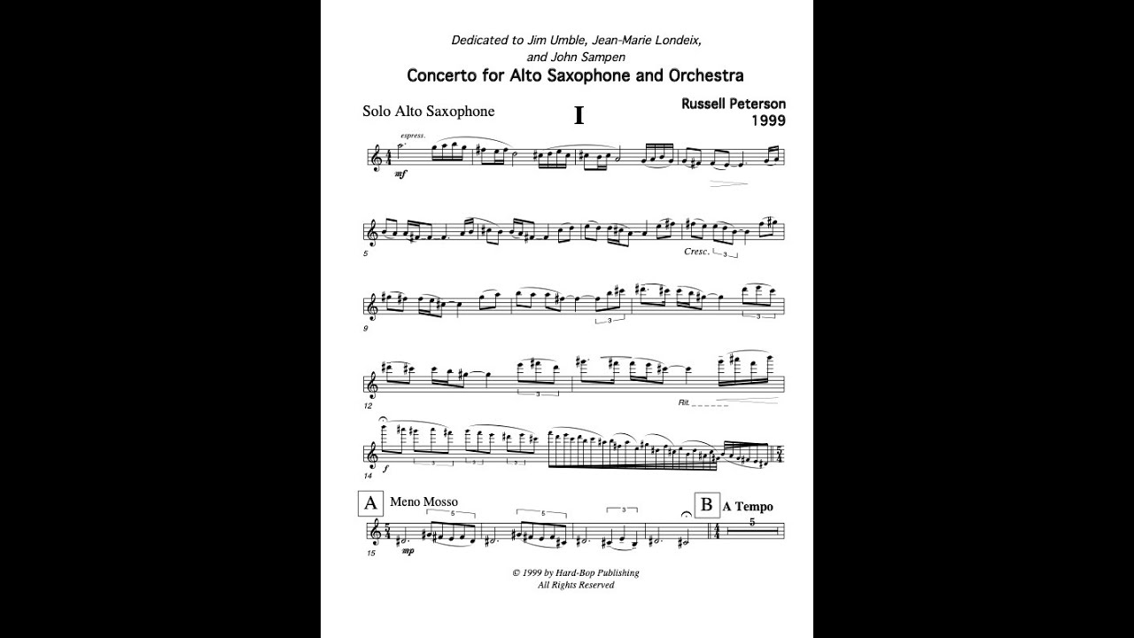 Concerto #1 for Alto Sax and Orchestra (1999) by Russell Peterson - YouTube
