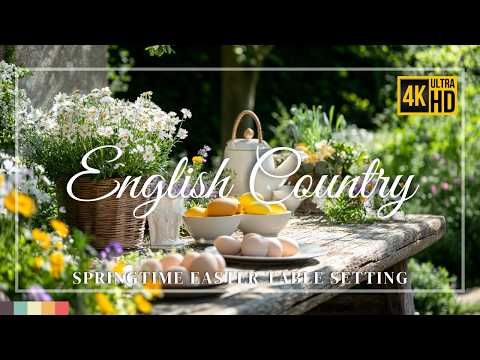 Springtime Easter Table Setting with English Country Charm: A Touch of Romance