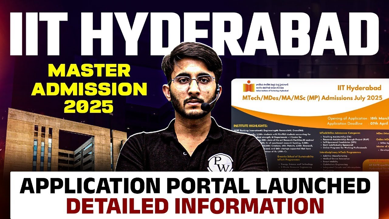 IIT Hyderabad M.Tech Admission 2025 | Application Portal Launched ...