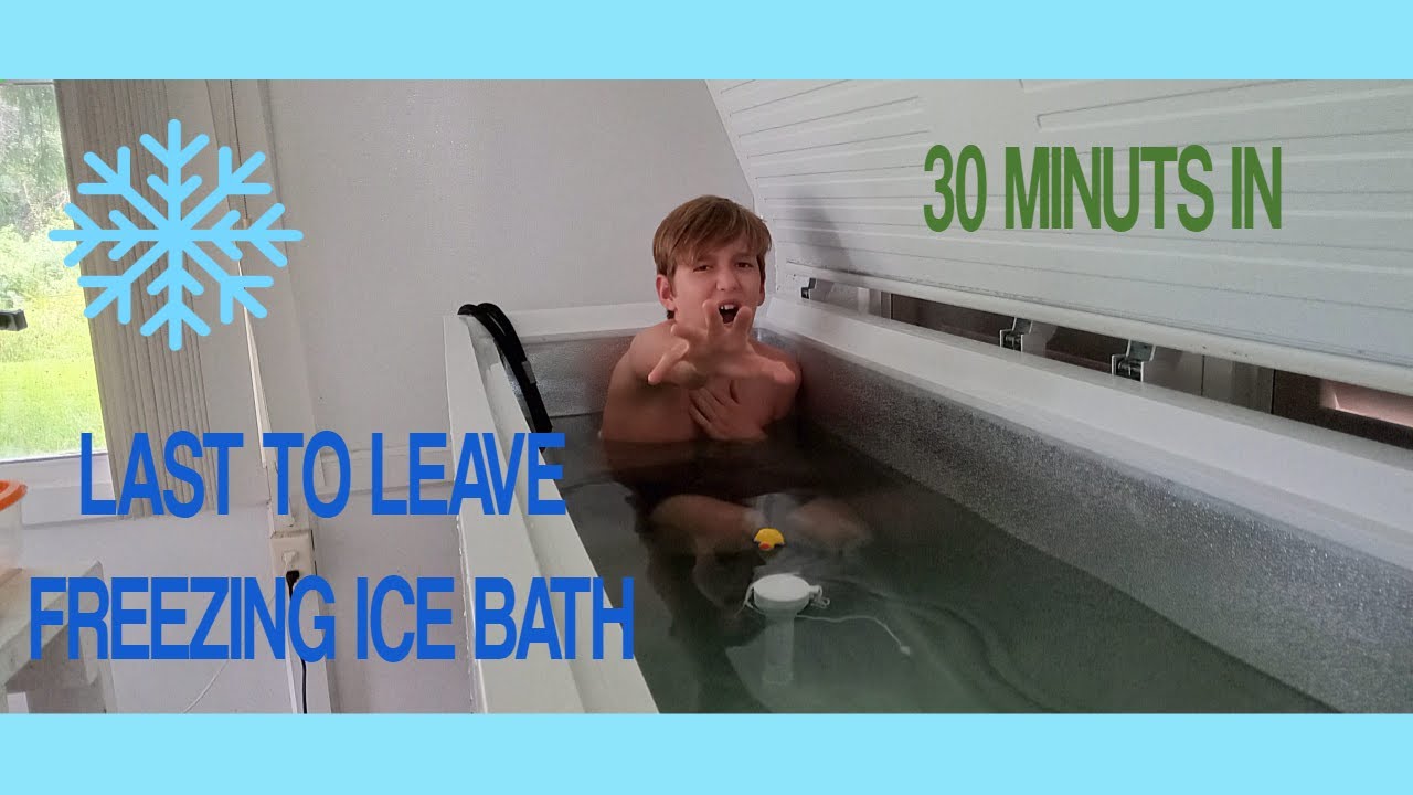 Last to leave freezing Ice bath challenge - YouTube