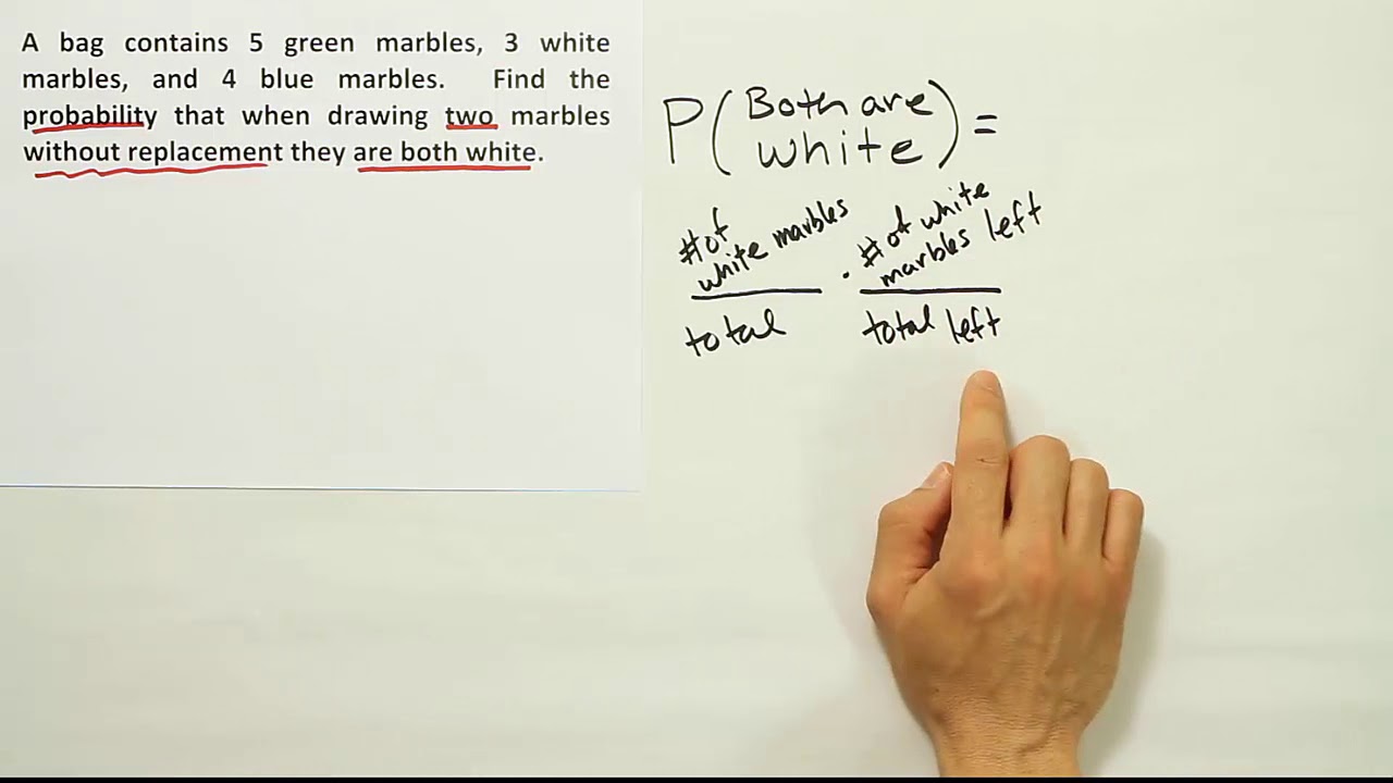 Example exercise: the multiplication rule for dependent events - YouTube