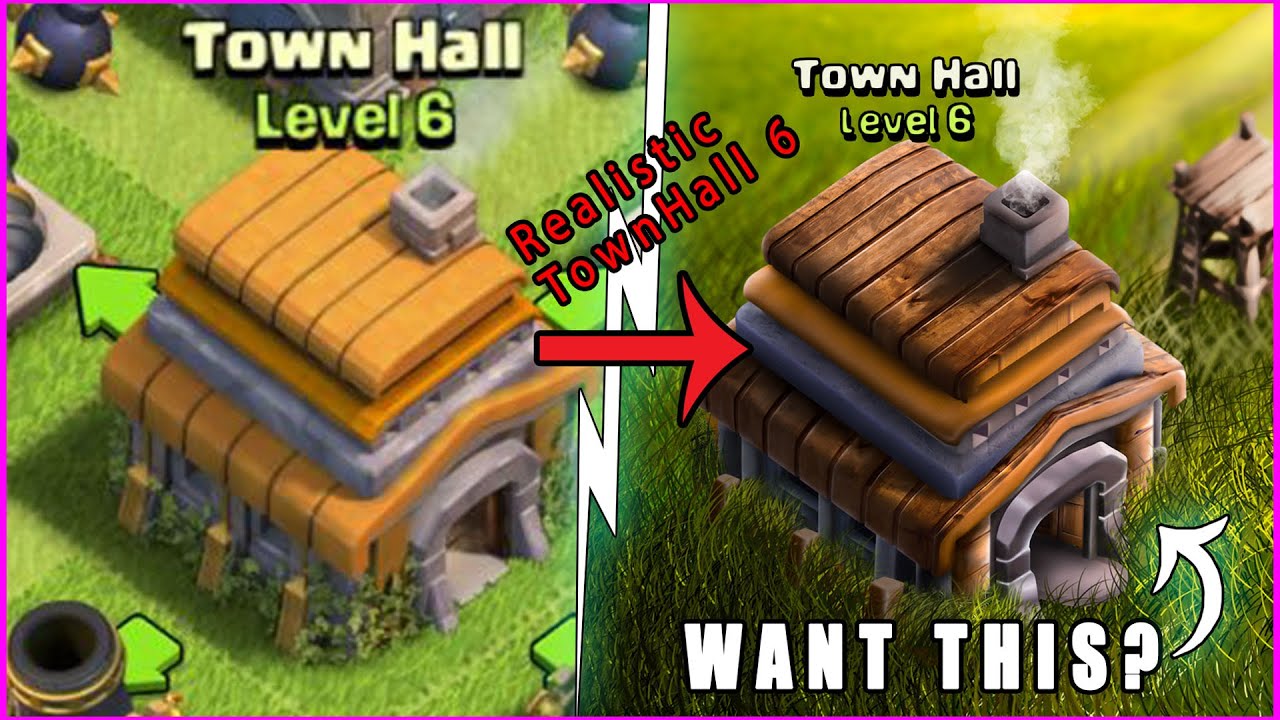I made Town Hall 6 Ultra Realistic || Clash Of Clans - YouTube