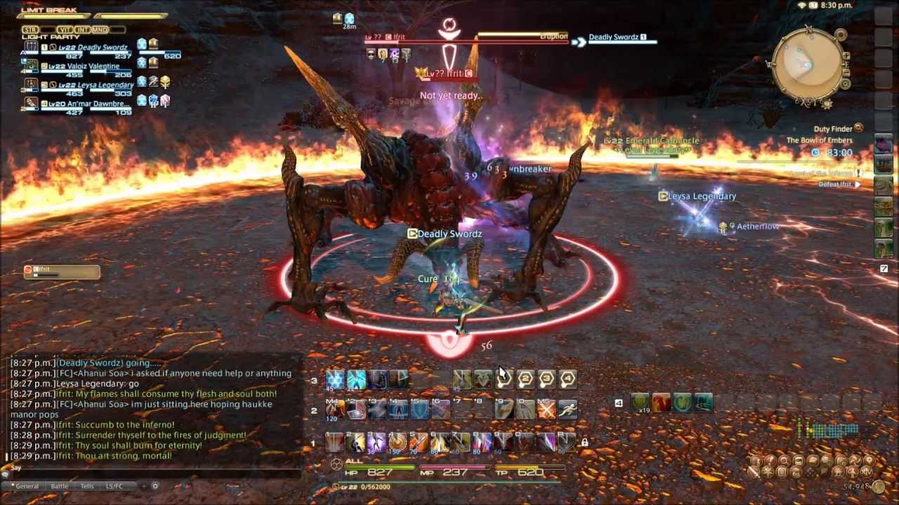 Final Fantasy XIV: A Realm Reborn Ifrit Fight (Normal story mode) - YouTube