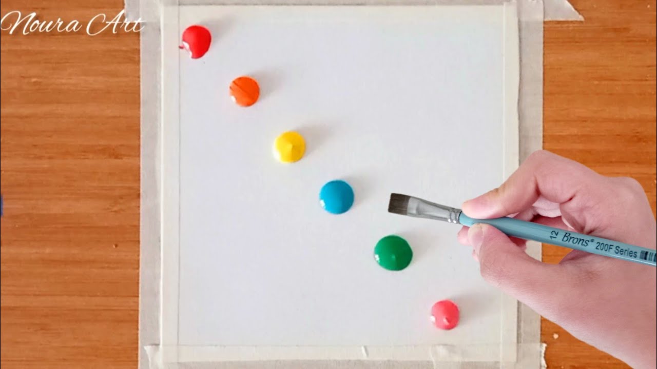 How to Simple & Easy Rainbow Acrylic Painting With Sponge | Acrylic ...