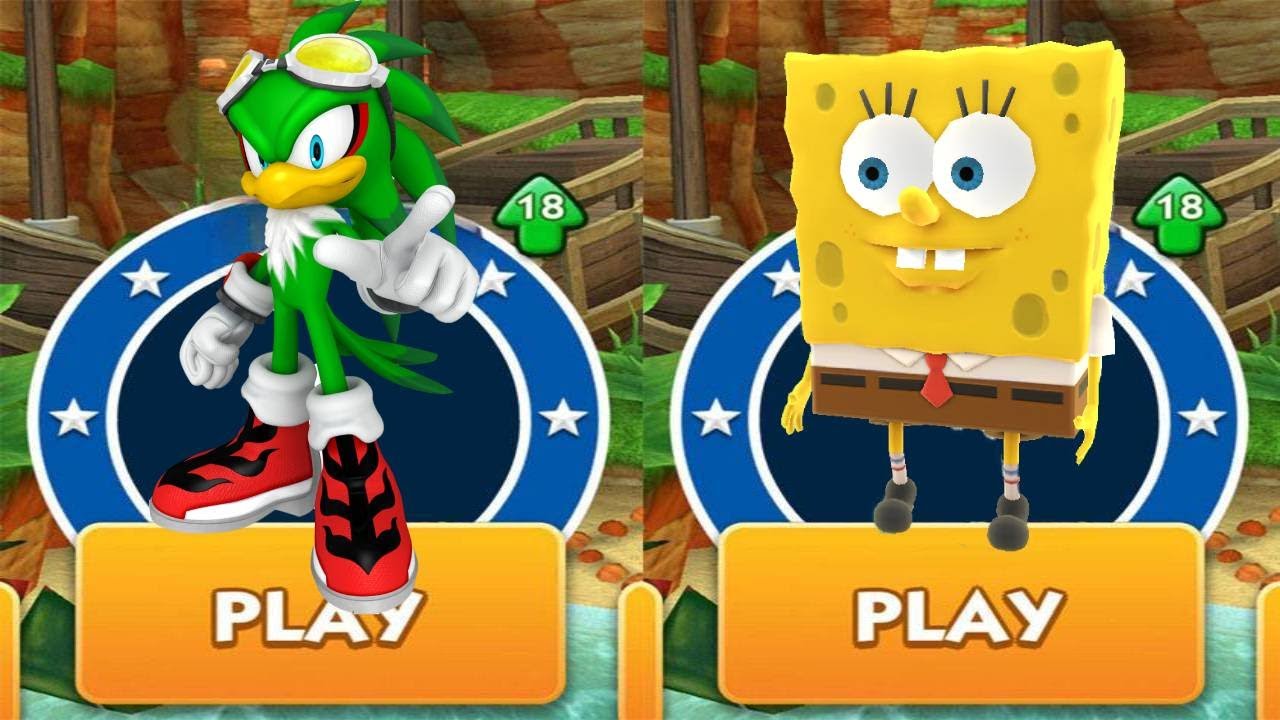 Jet The Hawk New Runner vs SpongeBob: Sponge On The Run vs All Bosses ...