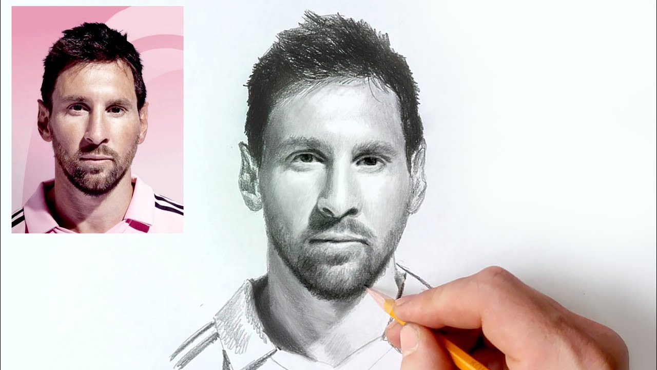 How to Draw Lionel Messi ( Inter Miami ) - YouTube