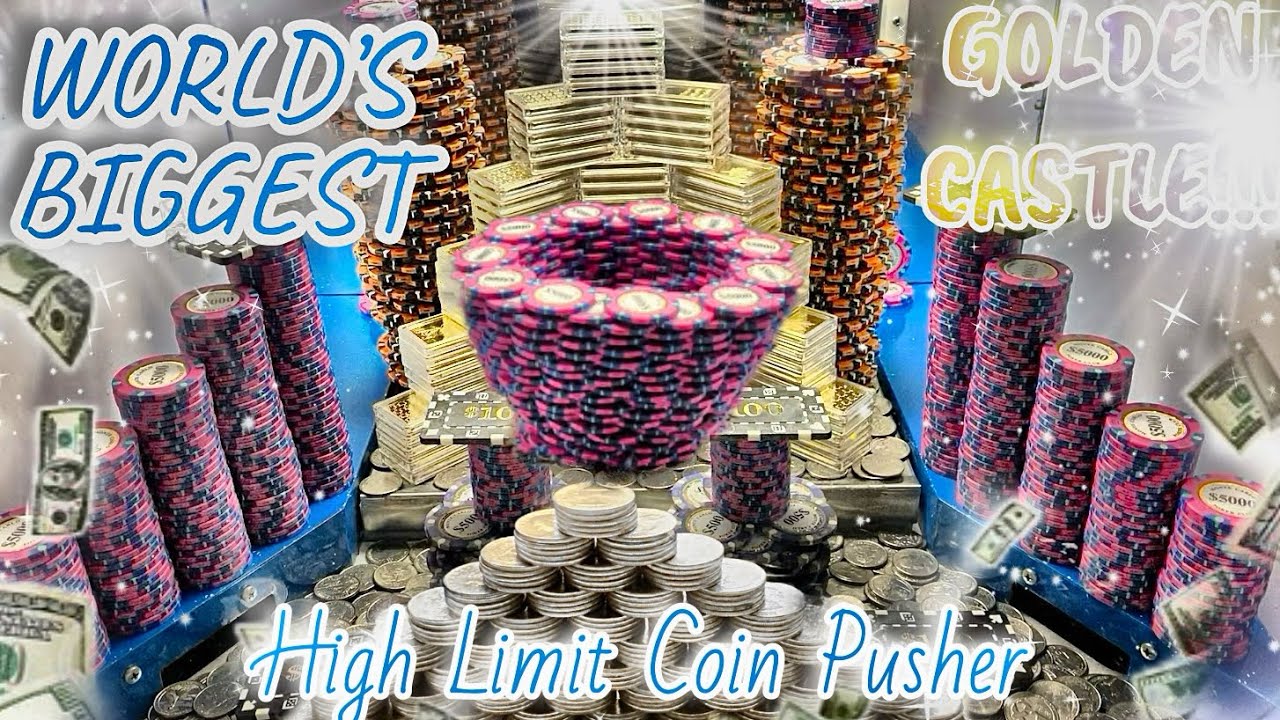 🔵WORLD’S BIGGEST GOLDEN CASTLE CRASH!!! HIGH RISK COIN PUSHER ...