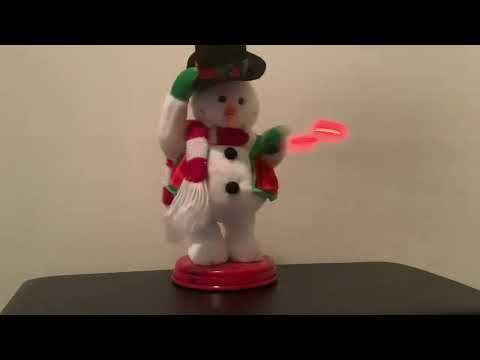 Gemmy 2006 Mini Spinning Snowflake Snowman - YouTube