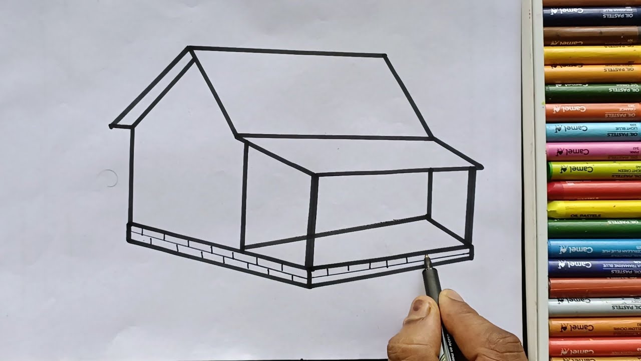 How to Draw a House With Varandha | House Drawing for Kids - YouTube