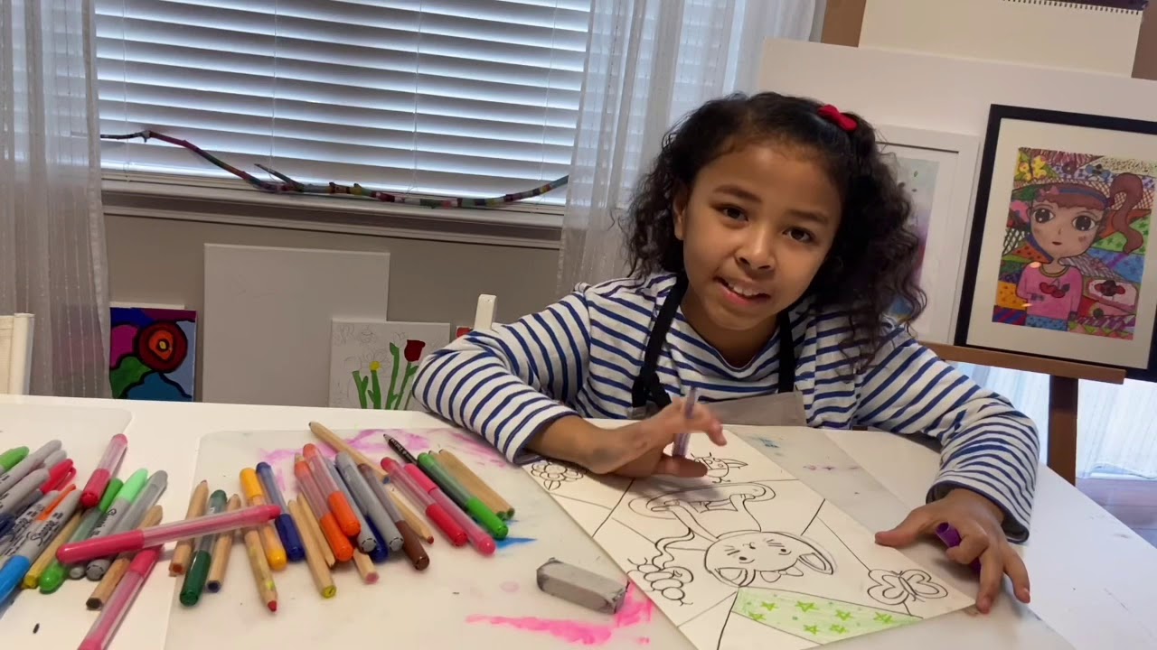 Kids creative art lesson - My cat - YouTube