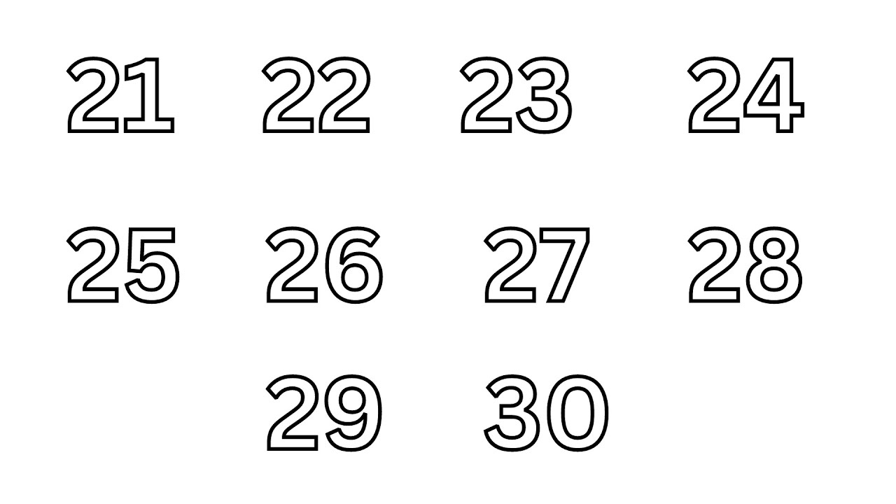 Learn 21 to 30 Numbers Draw and Coloring Video for Kids #3 - YouTube