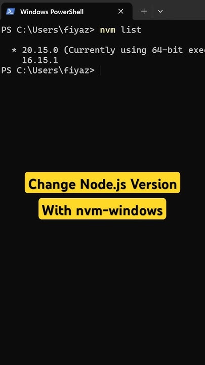 How to Change Node.js Version Using nvm on Windows #coding #node #nvm #version - YouTube