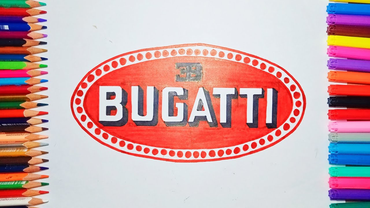HOW TO DRAW THE 🔥"BUGATTI"🤩 LOGO ️💯"CAR BRANDS LOGO SERIES # 25"👌#like ...