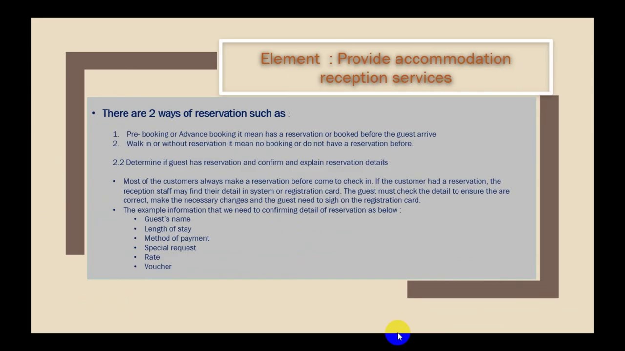 Front office "Confirming contact details of guest reservation" - YouTube