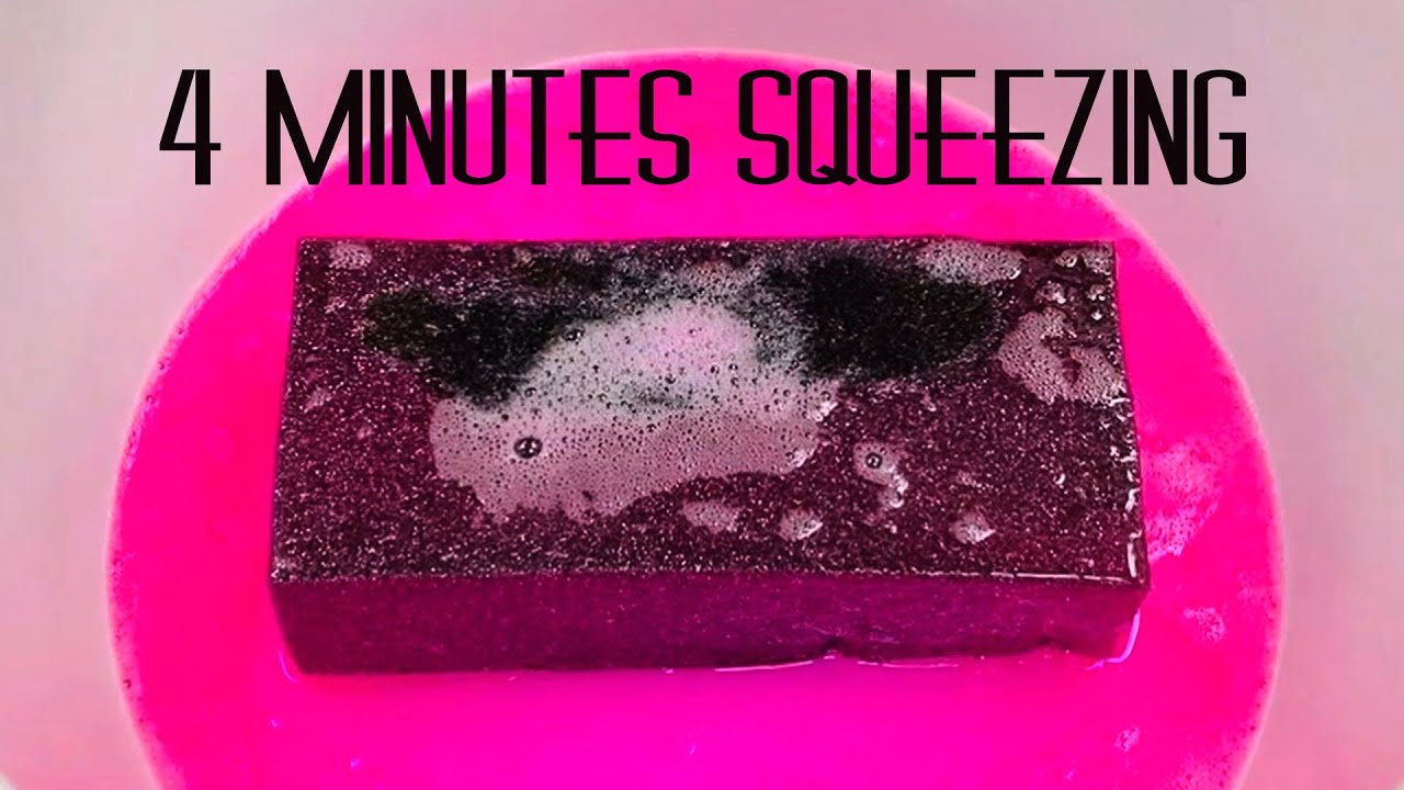 ASMR Sponge Squeeze 214. 4 Minutes Squeezing - YouTube