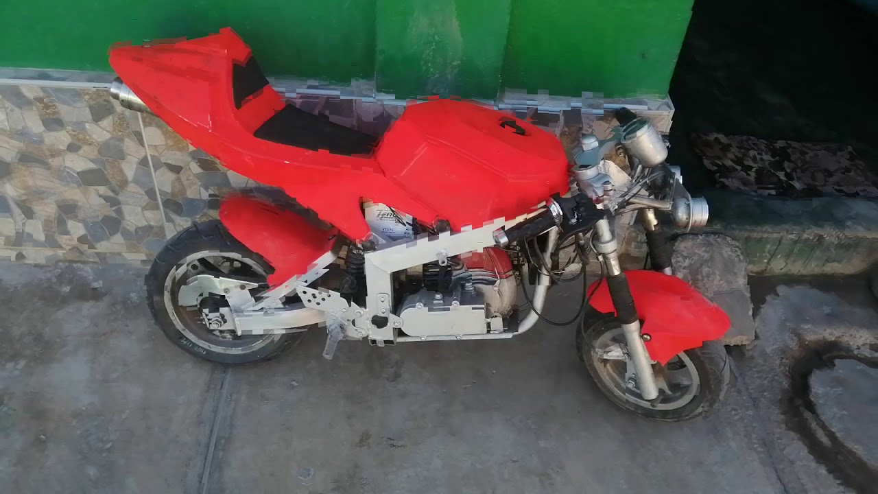 Mini moto 2 tiempos 110cc - YouTube