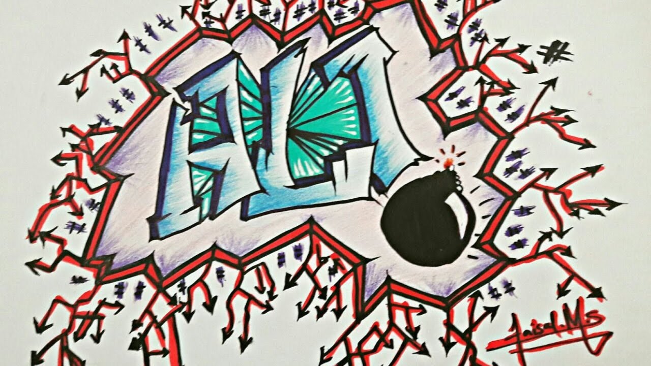 Graffiti name ALI step by step drawing - YouTube