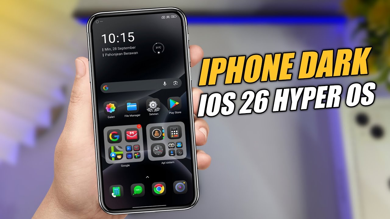 Rekomendasi Tema iPhone Dark Hyper OS !! Tema AP1 M14 iOS 26 Terbaru ...