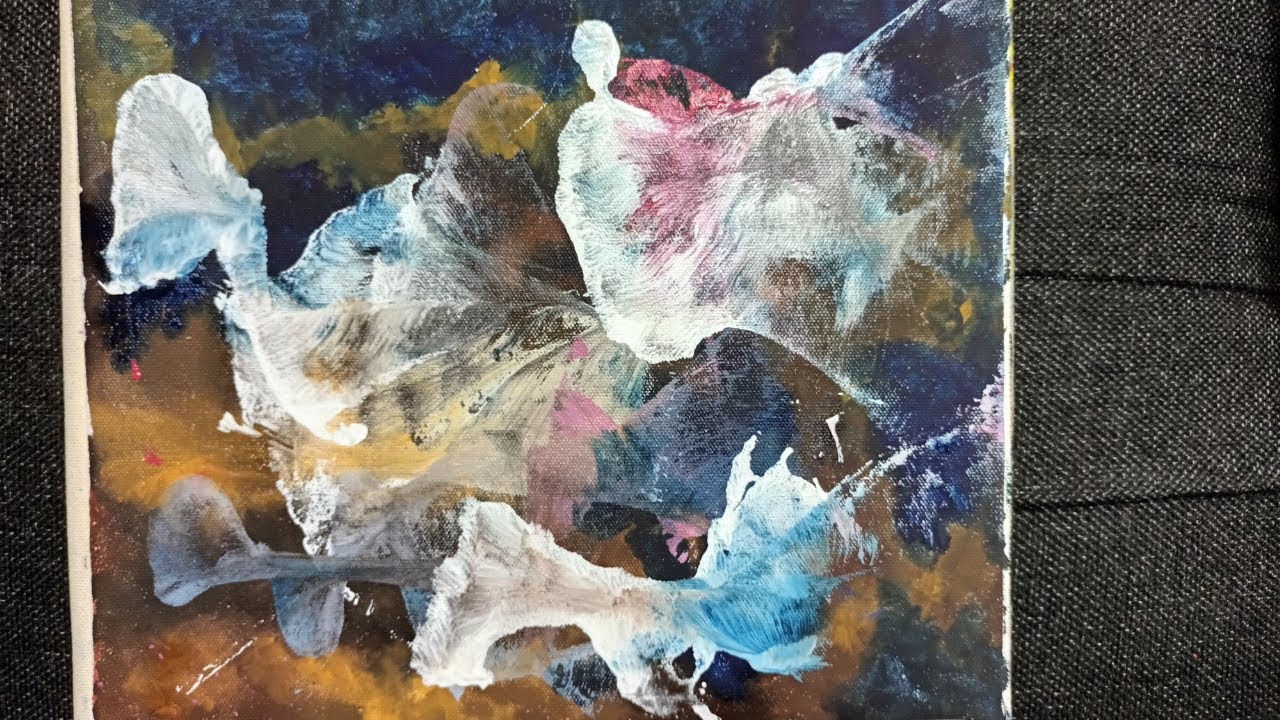 Easy and elegant abstract art painting using thread | easiest way to ...