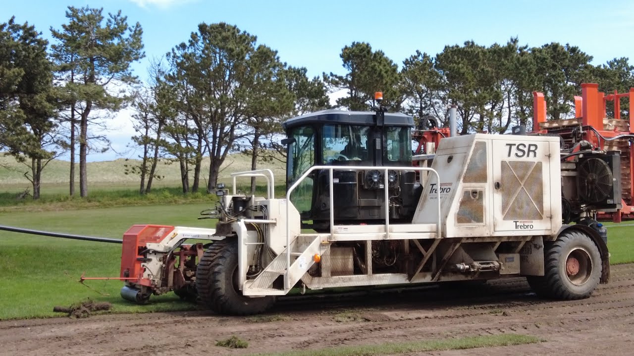 Trebro TSR turf harvesting for Mitchell turf. - YouTube