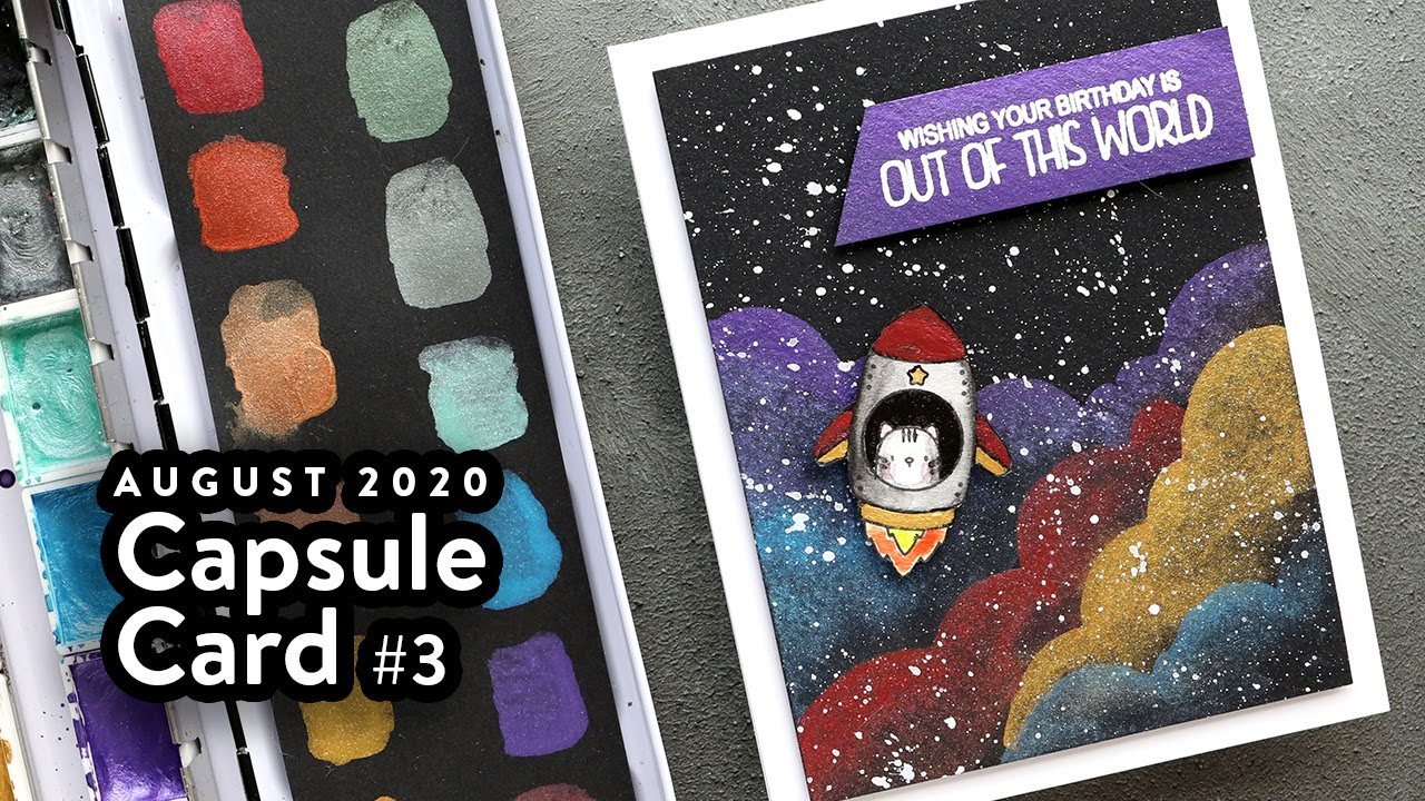 Capsule Card #3 - Metallic Watercolor on Black Paper - YouTube