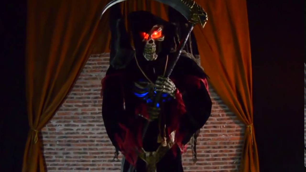 Winged Reaper Ultimate Animated Prop Scary Haunted House Yard Decor ...