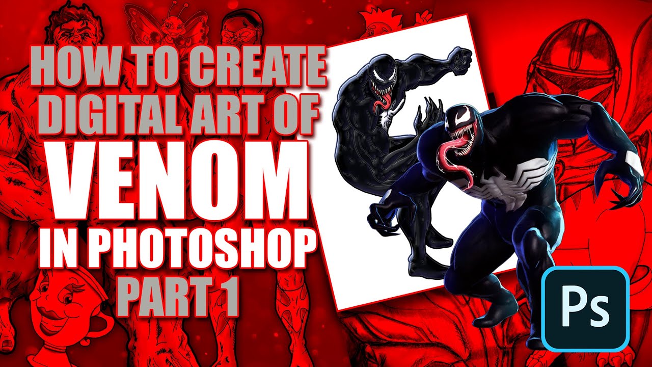 How to create digital art of Venom in photoshop - Part 1. Step by step ...