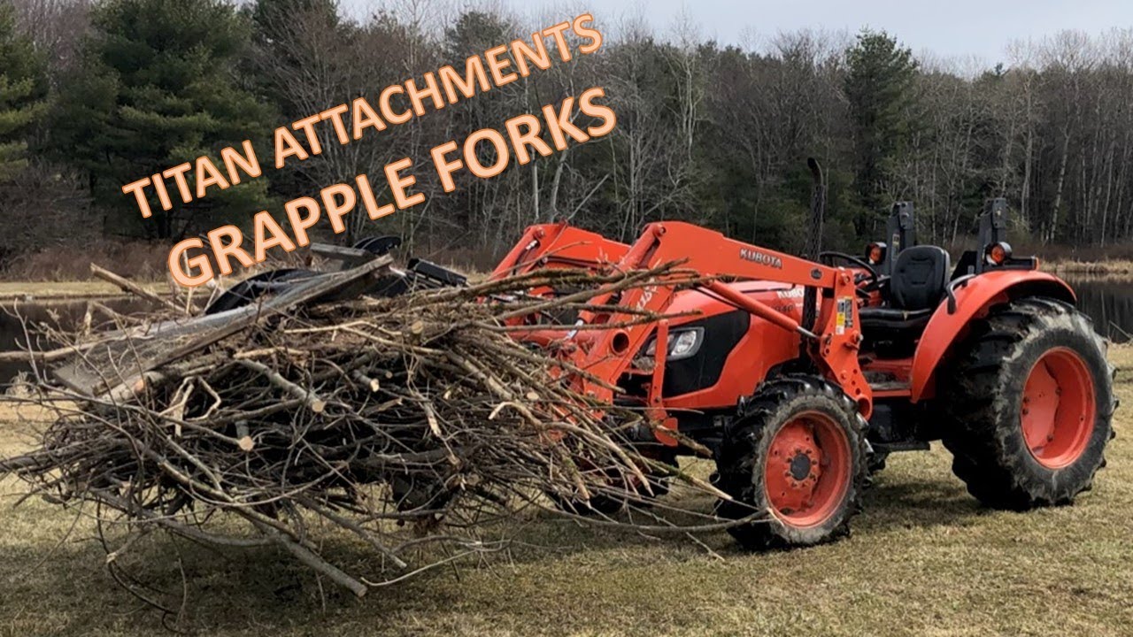 Putting the Titan Attachments Grapple Forks to the Test - YouTube