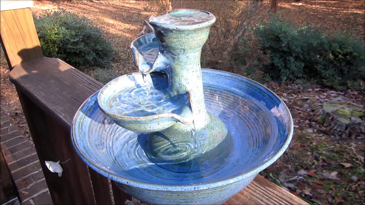 Ceramic Pet Drinking Fountain - Triple Bowl Fountain - Blue Surf - YouTube