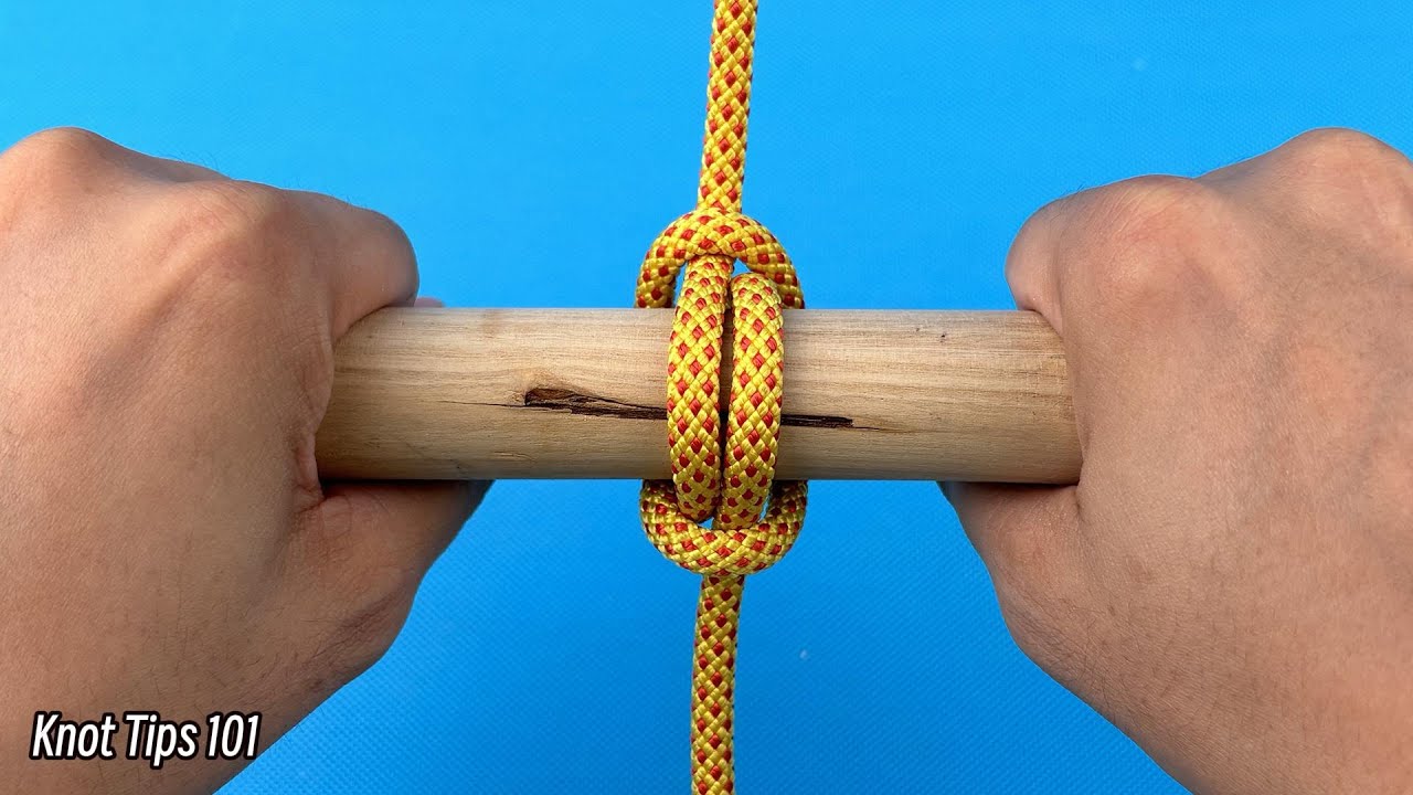 How to tie a rope to a stick for added strength. @FishingKnotsPro - YouTube