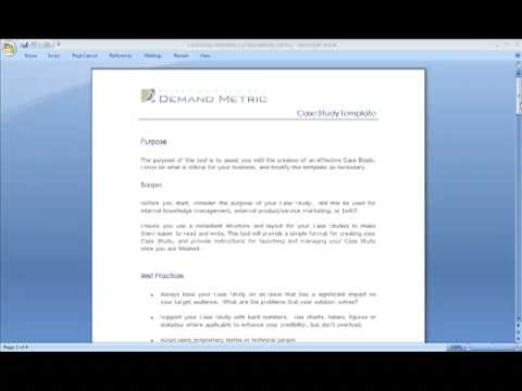 Case Study Template - YouTube