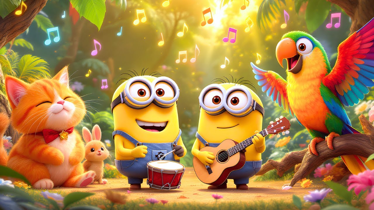 Fun Kids Rhymes & Poems | Minion Melody Madness 🎵 Jungle Parrot Beat 🦜 ...