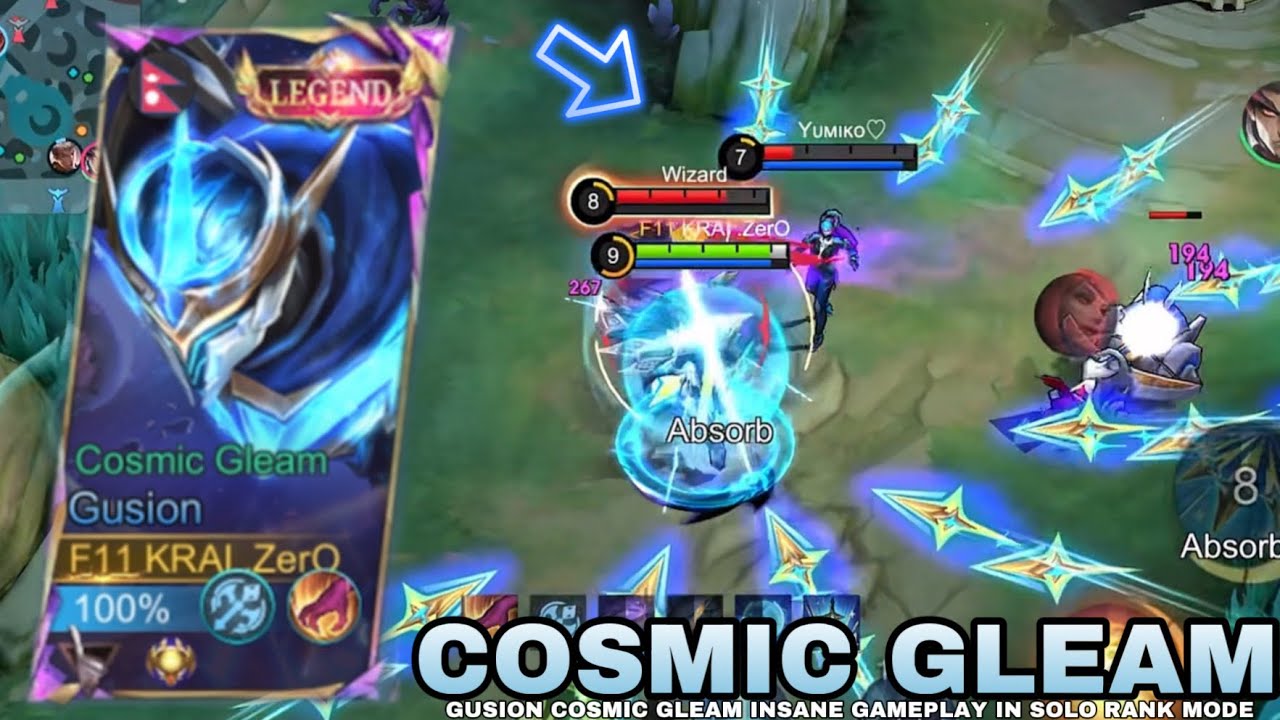 “Gusion cosmic gleam - THE BEST Legend skin?( Gameplay & review ) - YouTube