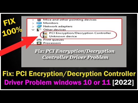 How to FIX PCI Encryption/Decryption Controller Driver Problem window 10 or 11 - YouTube