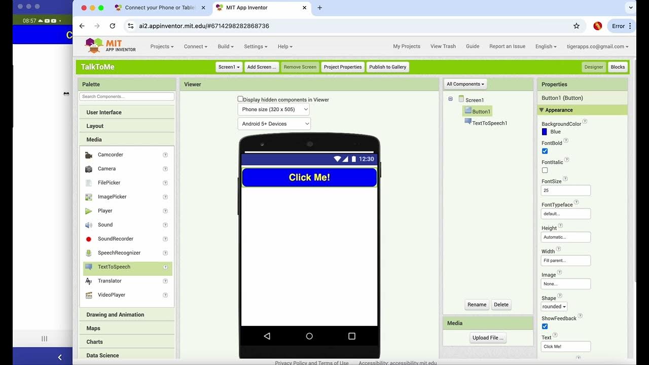 MIT App Inventor TalkToMe Phase 2: Use a Text Box as Input for Text-To ...