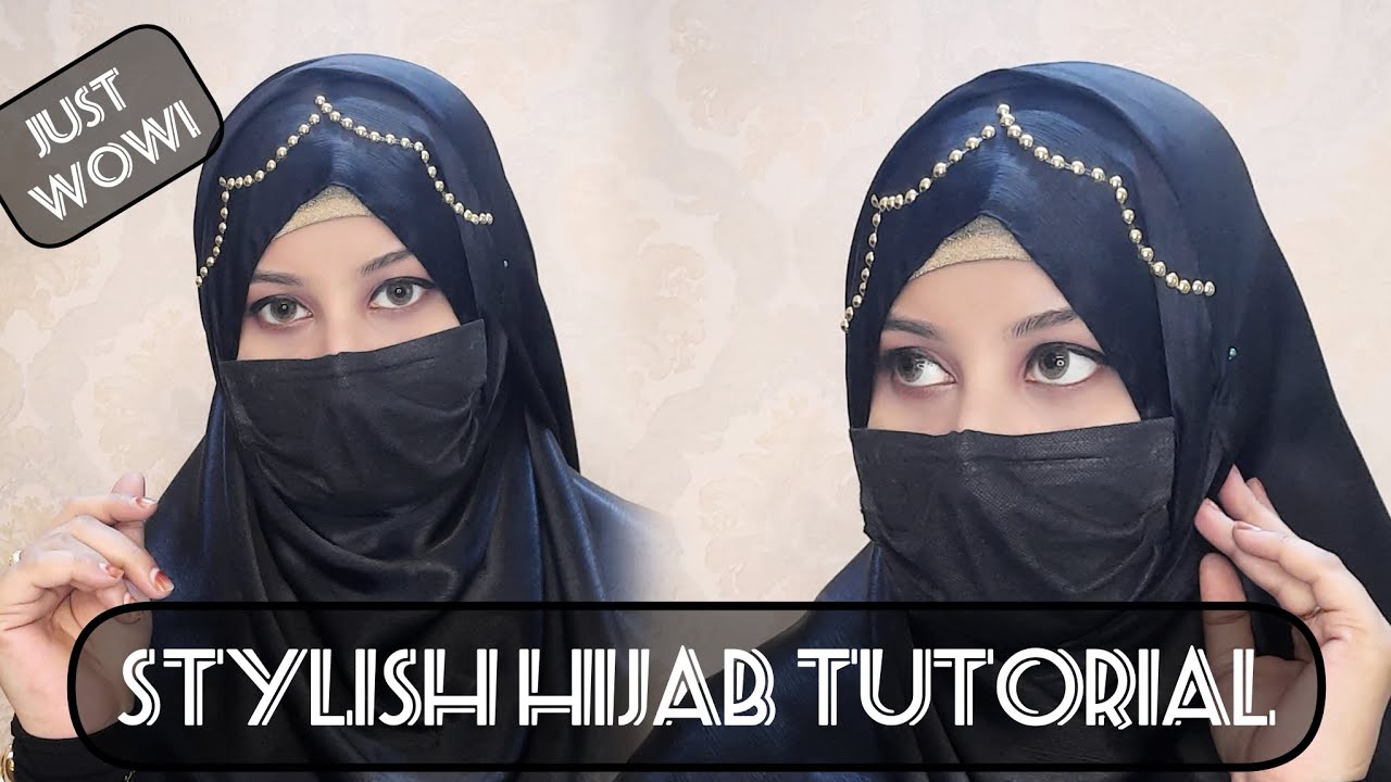 Stylish hijab tutorial | Party hijab style ️| Hijab tutorial for ...