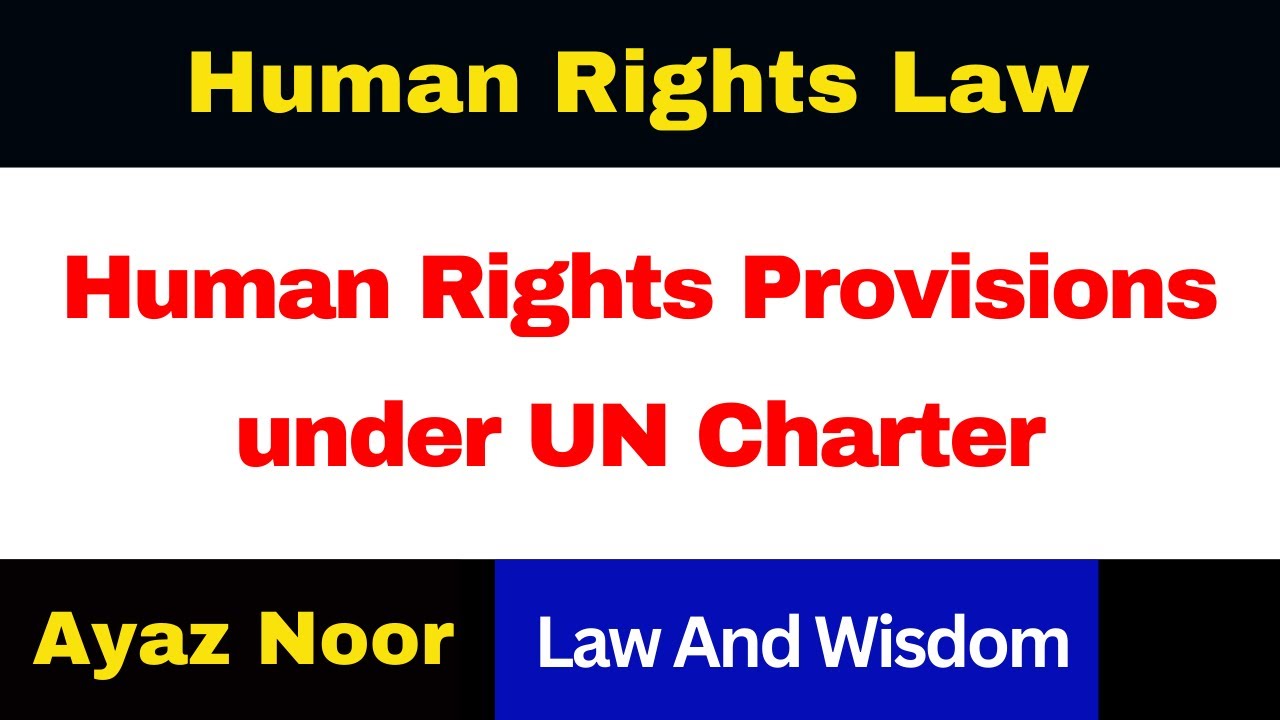 Human Rights Provisions under UN Charter || Human Rights Law || Ayaz ...