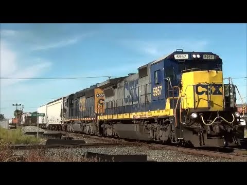 CSX 5957 Standard Cab B40-8 Meets CSX 8613 SD50 NSTower Lima Ohio - YouTube