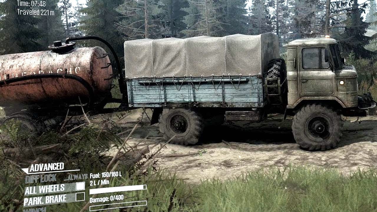 MudRunner - B 66 Truck + Fuel Trailer on the Valley Map Part 2 - YouTube
