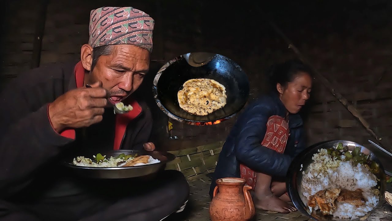family in the jungle || Cooking egg curry in lunch by Jungle man wife ...