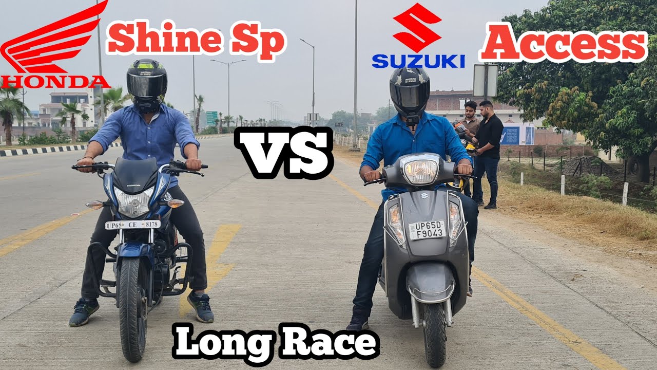 Honda Shine Sp (bs3) Vs Suzuki Access 125 | Long Race | - YouTube