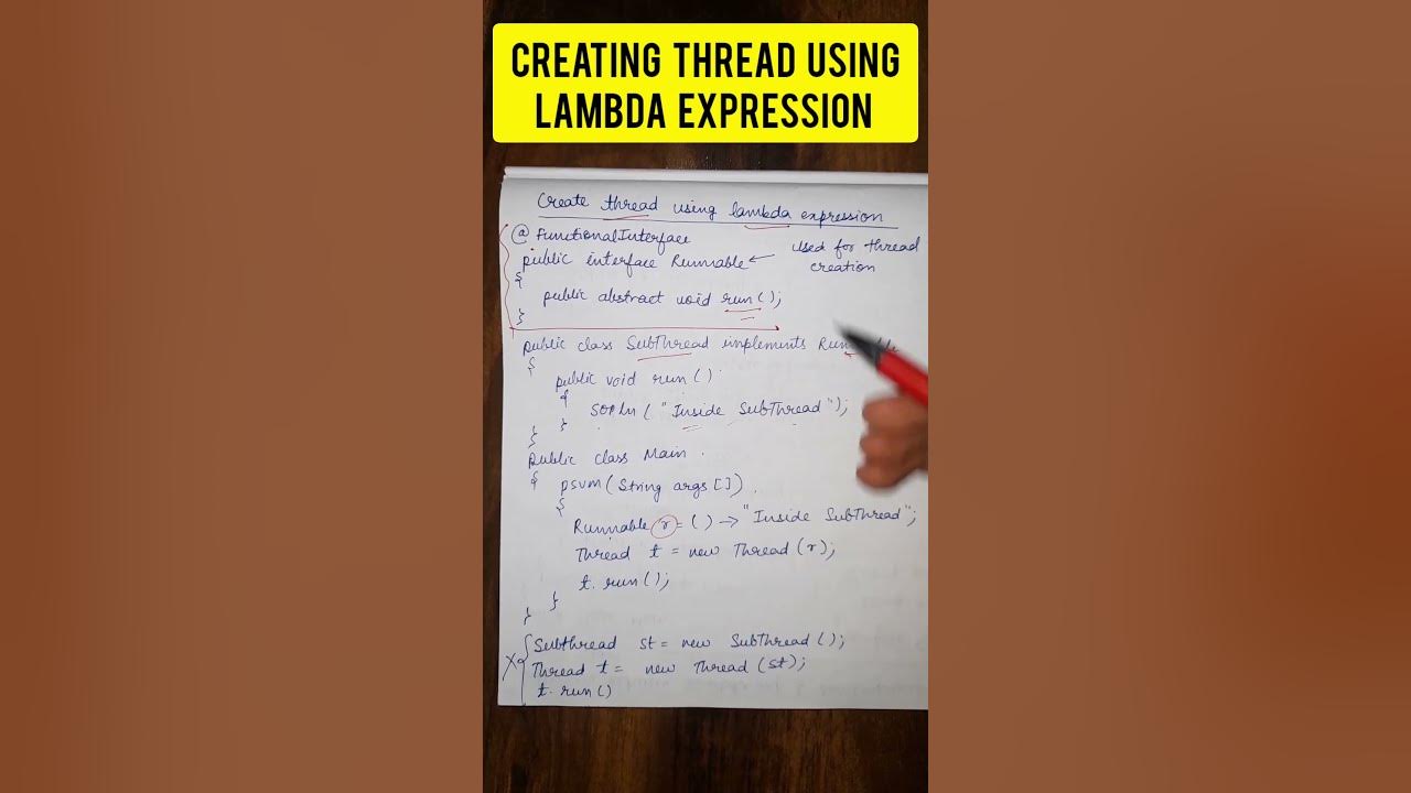 Creating Thread Using Lambda Expression Java Javaprogramming Learning Javadeveloper Youtube