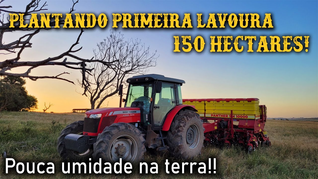 PLANTANDO PRIMEIRA LAVOURA GRANDE / 150 HECTARES COM POUCA UMIDADE ...