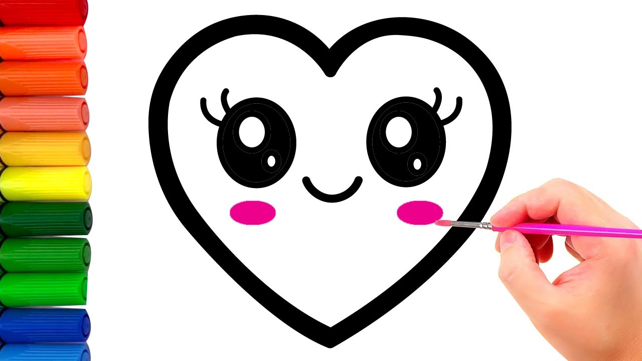 Bolalar uchun yuraklarni qanday chizish va kamalakni rang berish .How ...