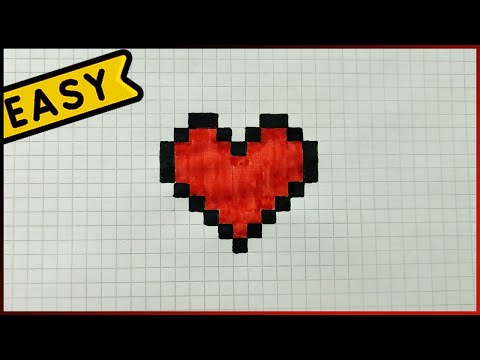 Heart Drawing on a Square Notebook - Kareli Deftere Kalp Çizimi