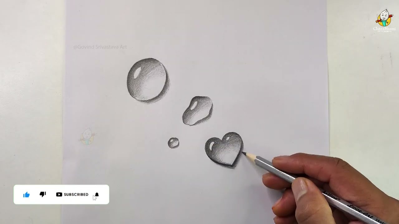 How To Draw Water Drops Only Using 2B Pencil Easy Drawing for Beginners ...