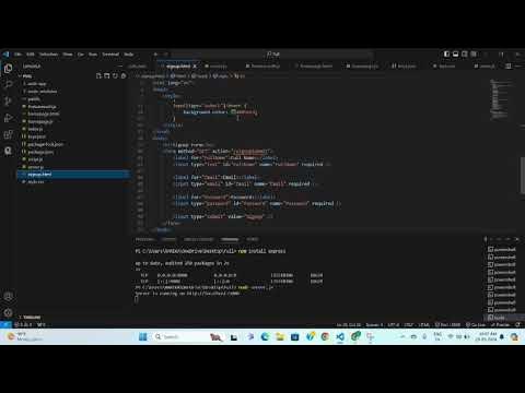 login and signup page using express js with firestore - YouTube