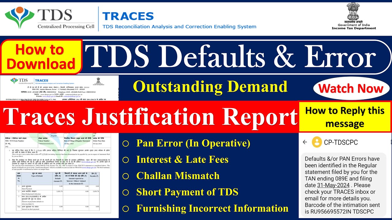 How to Download TDS Default Notice | Traces Justification Report | Pan ...