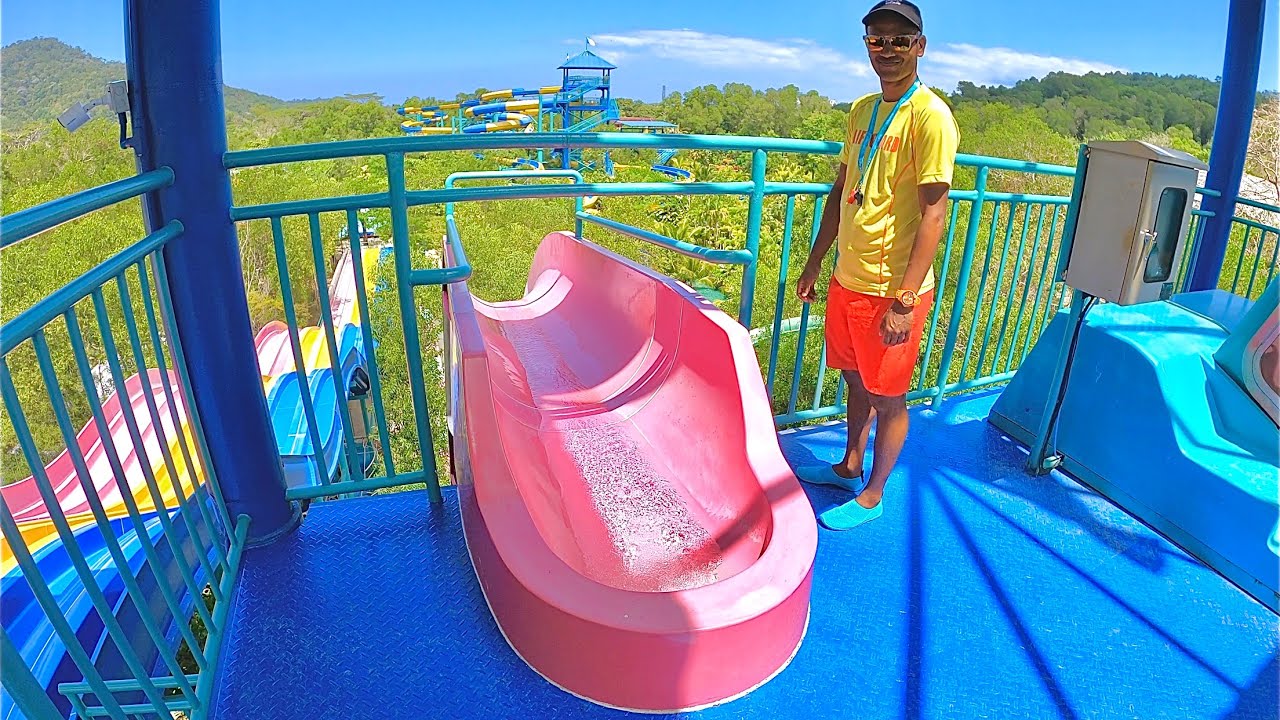 Escape Theme Park - Freefall Water Slide - YouTube